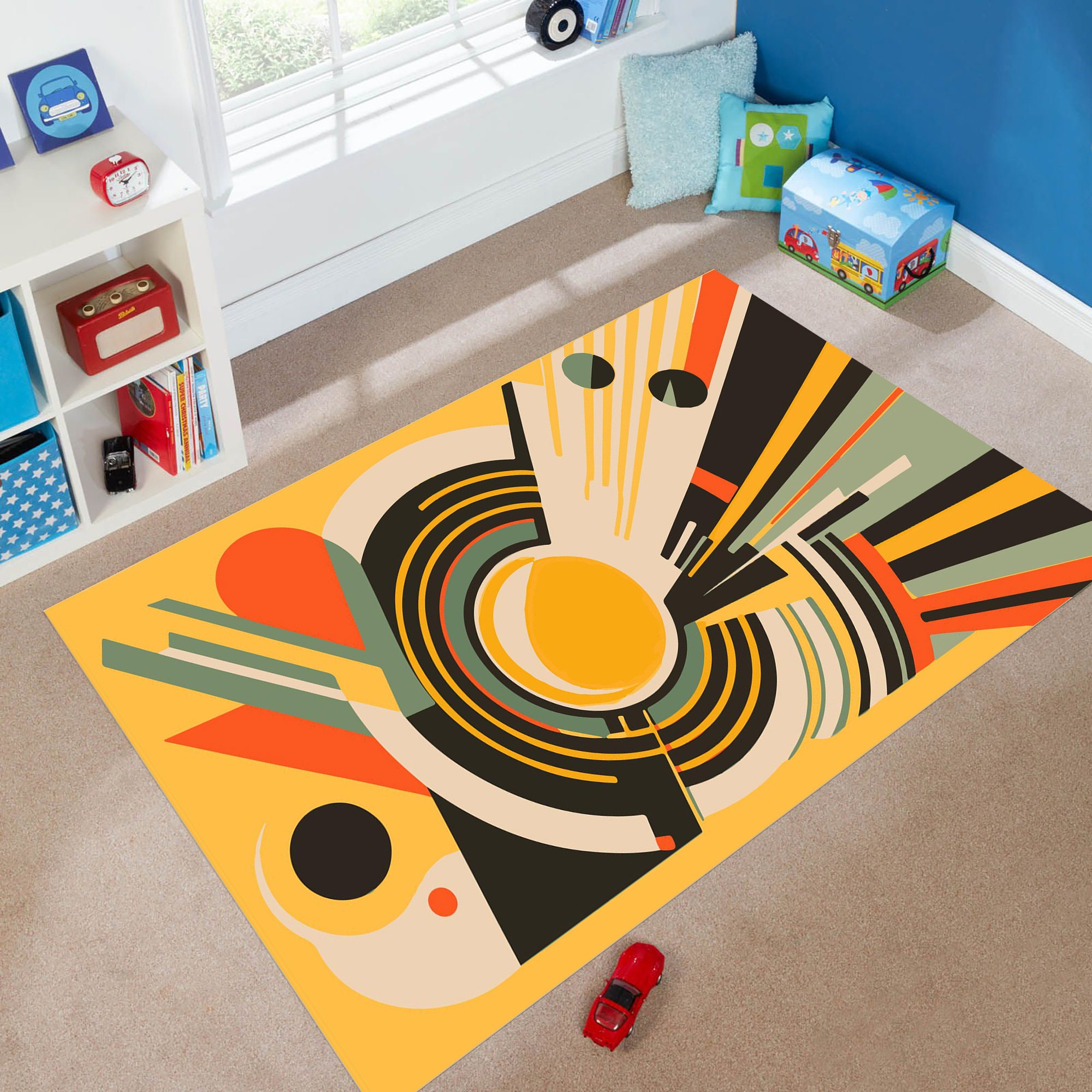 Mid Century Rug,mid Century Modern Rug,mid Century Decor,abstract Rug ...