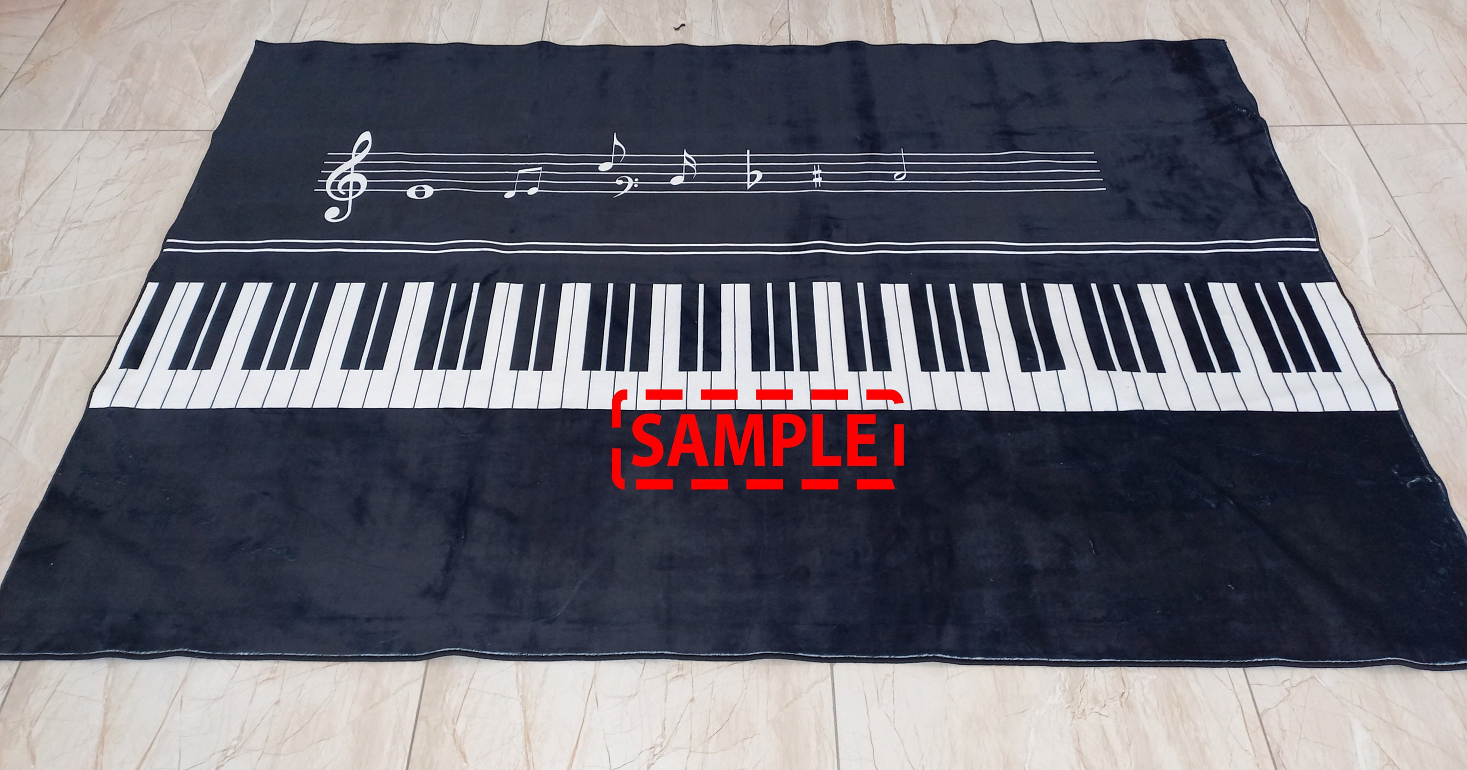 Piano Rug, Piano Patterned Rug, Piano Decor,music Themed Rug ...