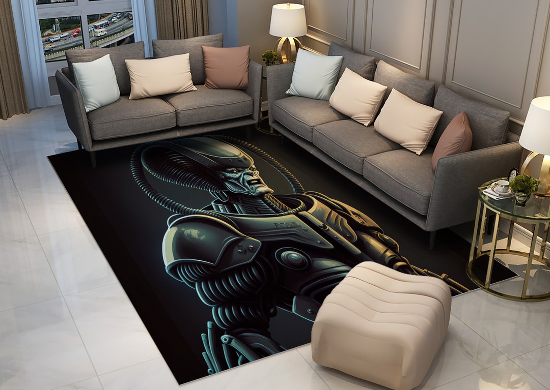 Alien Rug, Robocop Rug, Futuristic Rug, Young Room Rug, Nonslip Floor ...