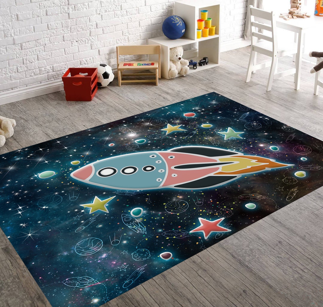 Space Rug,galaxy Rug,planet Rug,home Decor,solar System,kids Room Rug ...