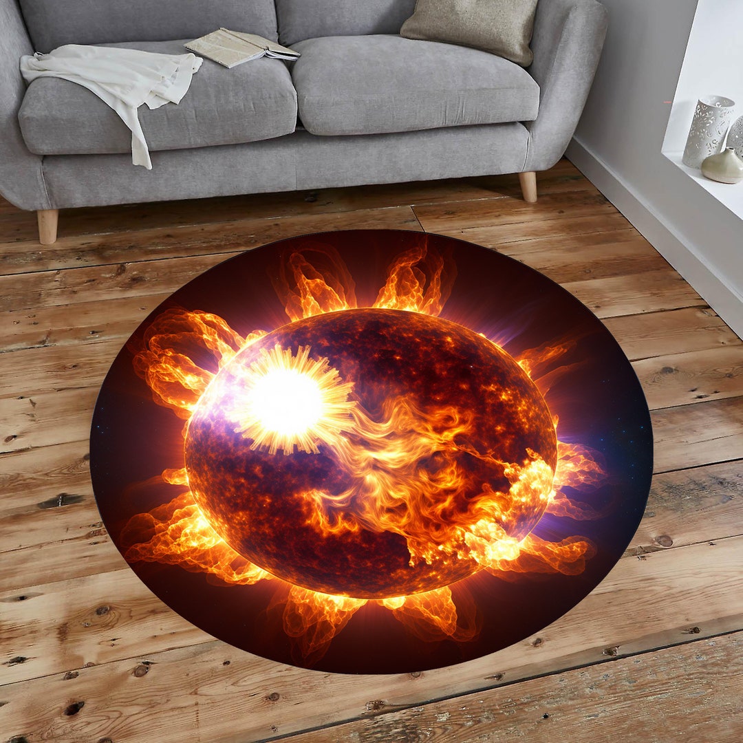 Flame Rug,solar Rug,solar Flare Rug,burning Rug,fire Rug,round Rug ...
