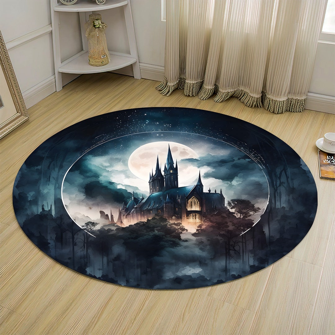 Gothic Castle Rug,gothic Rug,castle Rug,round Rug,rug for Young Room ...