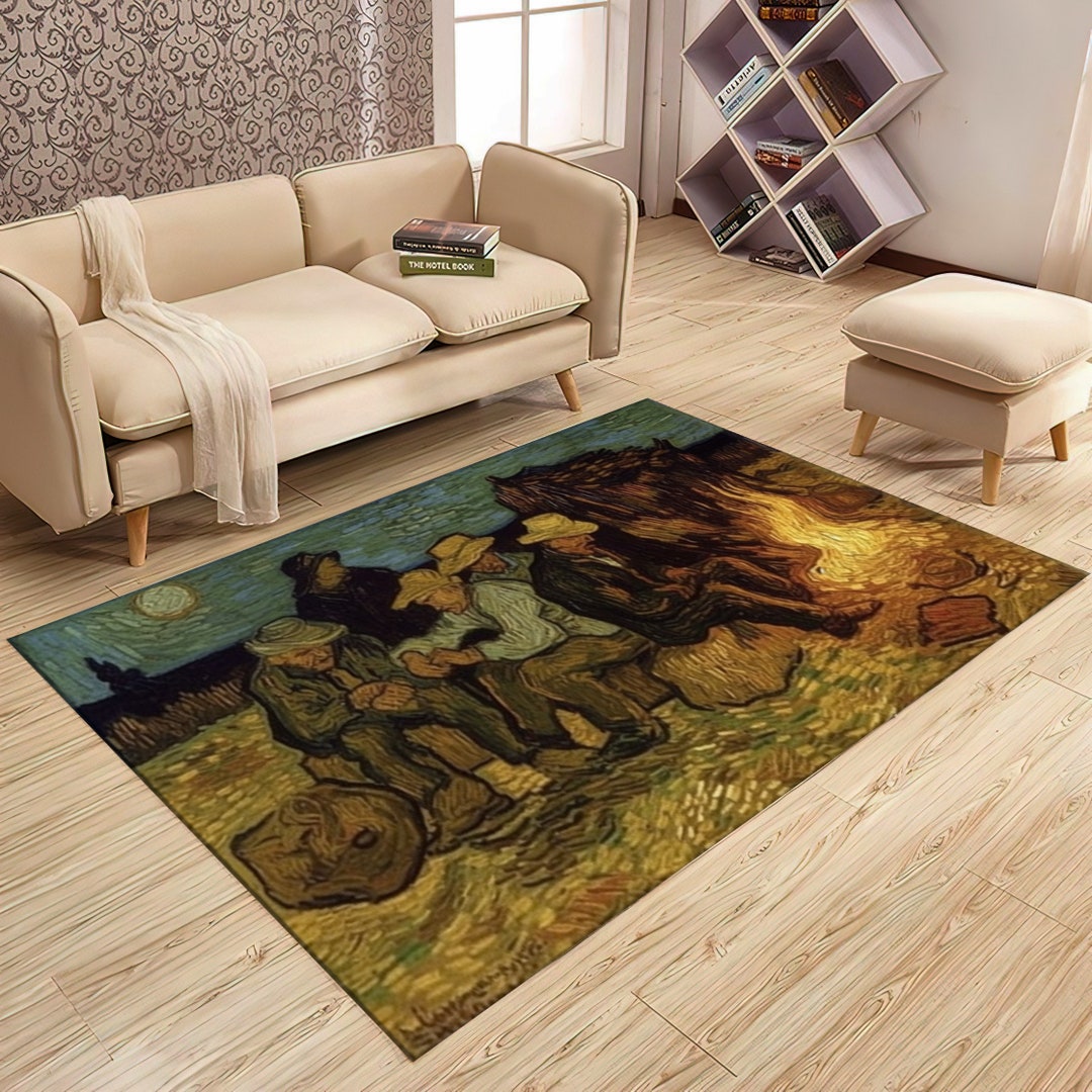 Art-lover Rug, Van Gogh Style Rug, Oil Painting Style, Saloon Rug, Area ...