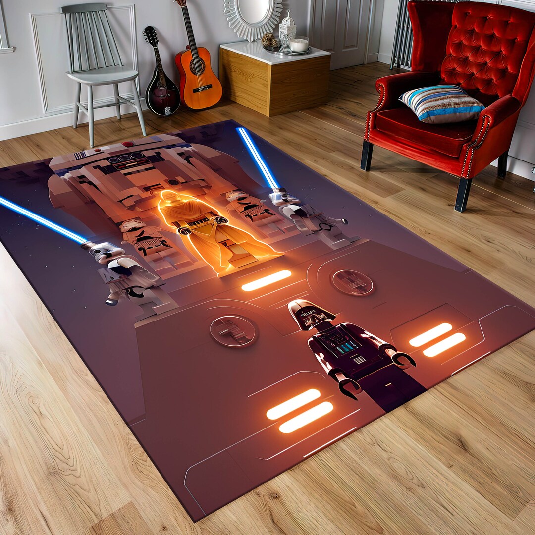 Starwars Patterned Rug,starwars Rug,neon Rug,gift Rug,area Rug,non-slip ...