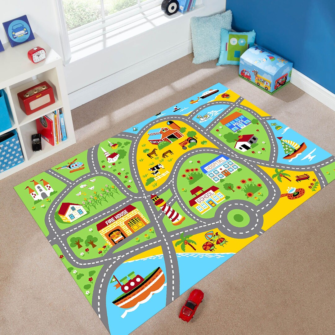 Rug for Kids, Game Rug, Popular Rug, Race Rug, Themed Rug, Map Gift ...