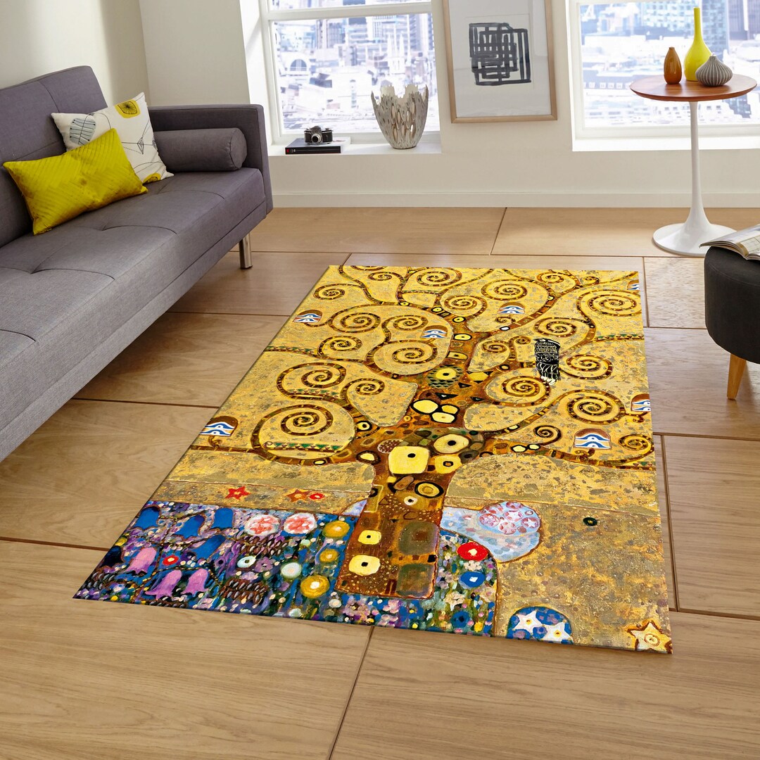 Gustav Klimt Rug, Give Thanks Always, Leaves Rug, Tree of Life Rug ...