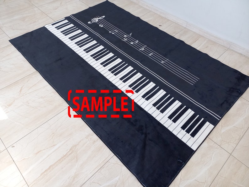 Piano Rug, Piano Patterned Rug, Piano Decor,music Themed Rug ...