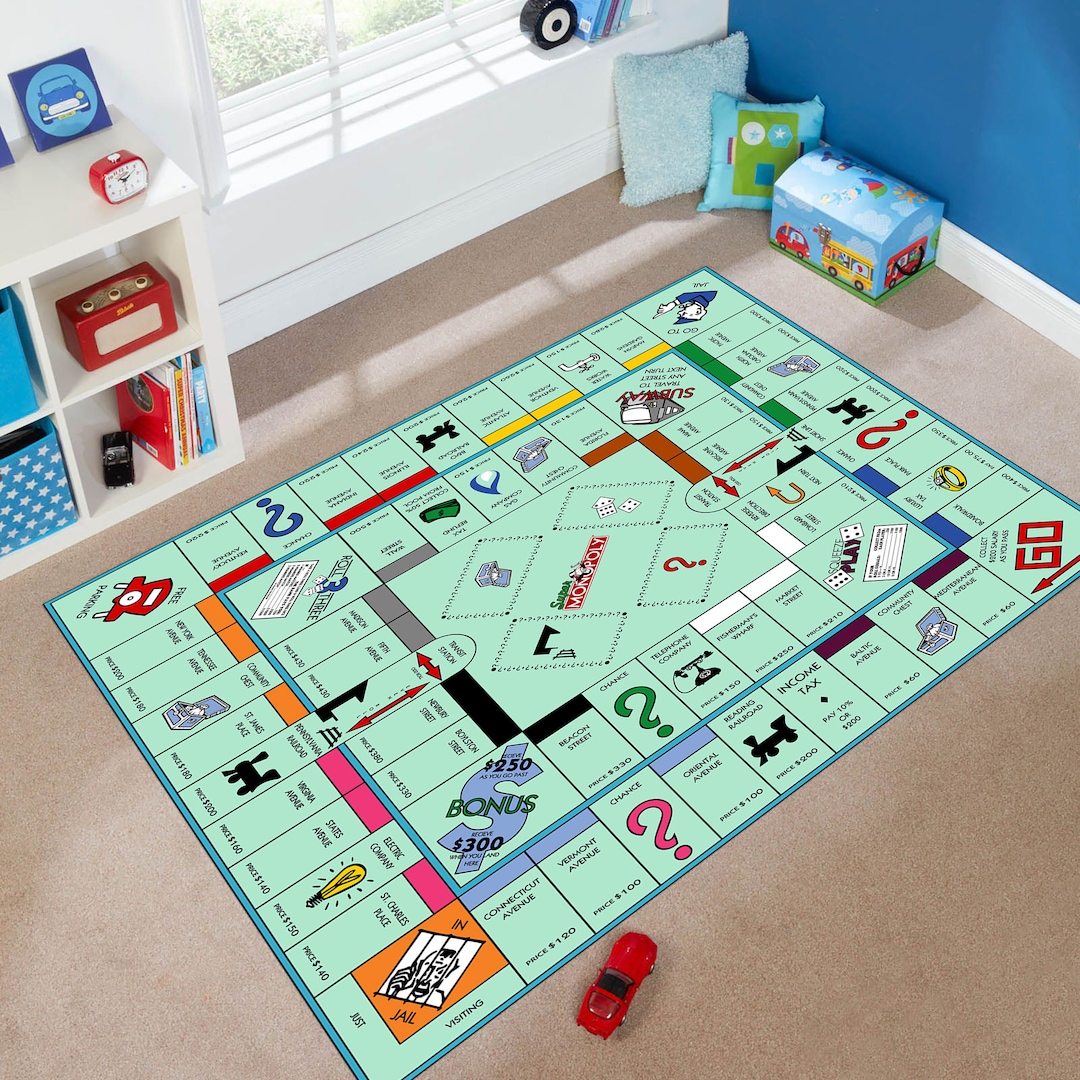 Monopoly Rug,board Game Rug,money Rug,popular Game,living Room Rug ...