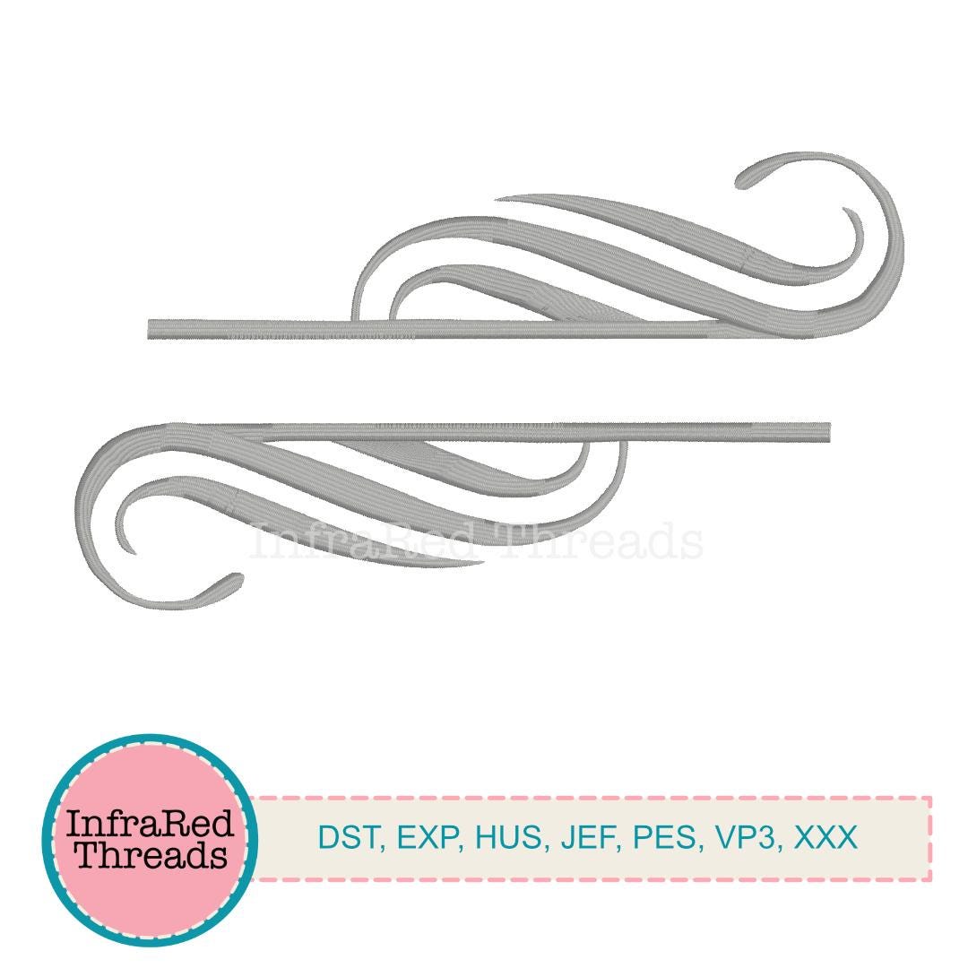 Elegant Swirl Name Frame Embroidery Design – Wide Horizontal Layout - Etsy
