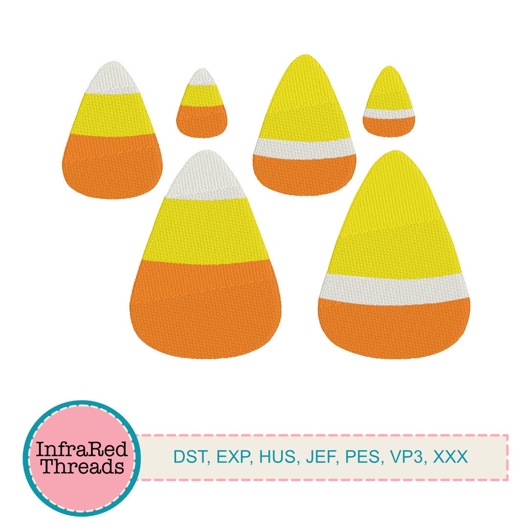 Candy Corn Embroidery Design Set – 2 Styles in 3 Sizes Each - Etsy