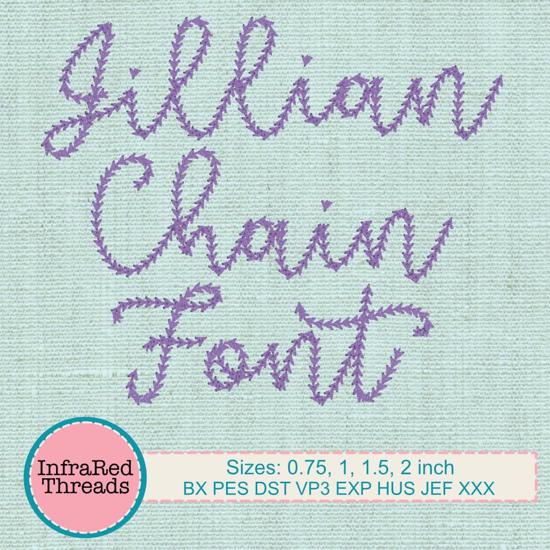 Jillian Chain Embroidery Font – Script Font With Chain Stitch Texture ...