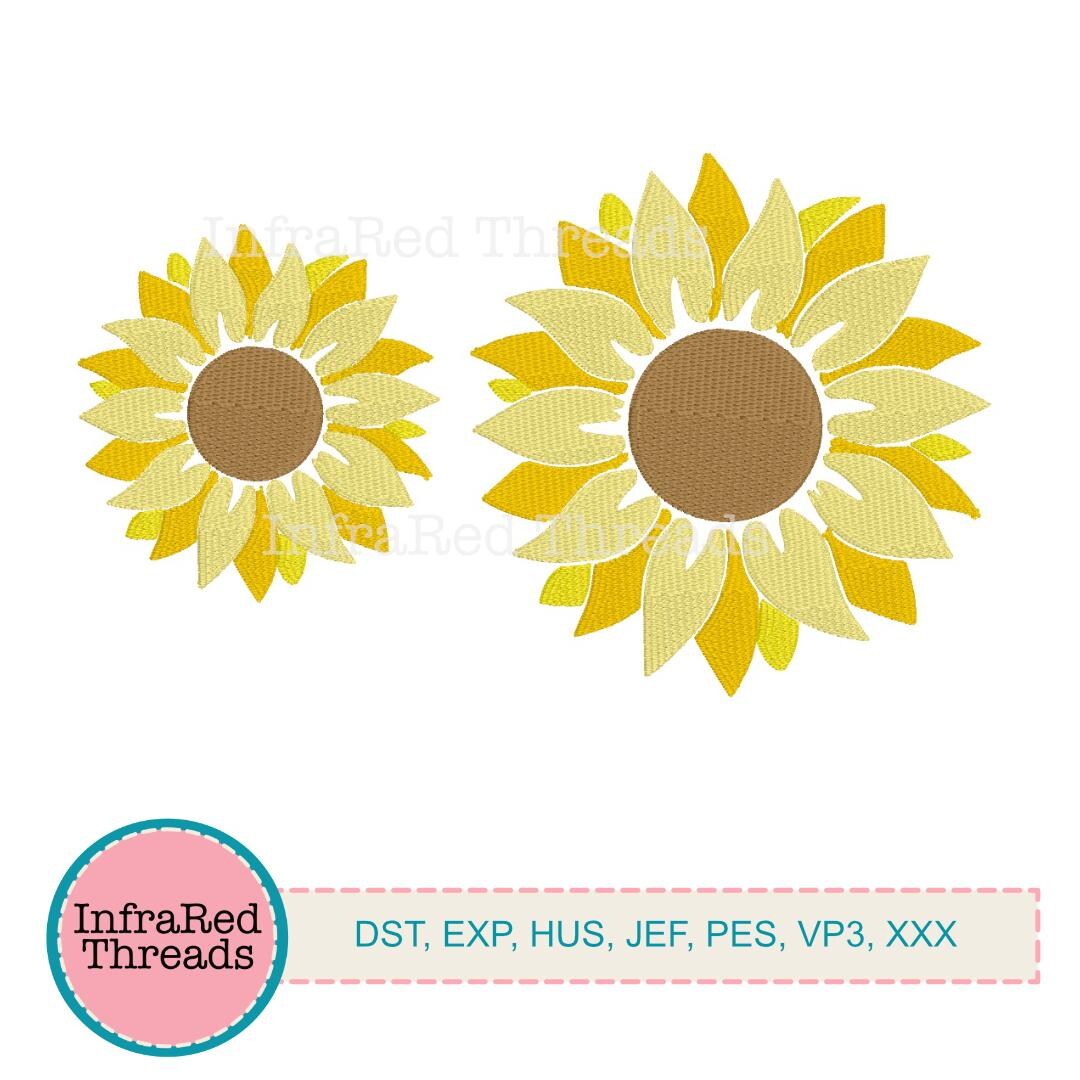 Sunflower 2 Sizes Digital Embroidery Design - Etsy
