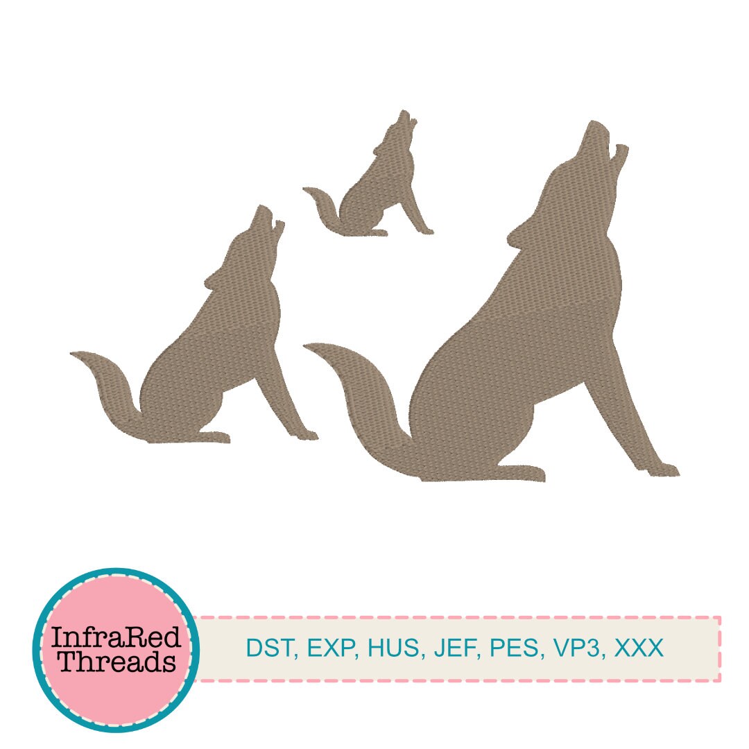 Coyote - Silhouette/shadow - 3 Sizes - Digital Embroidery Design - Etsy