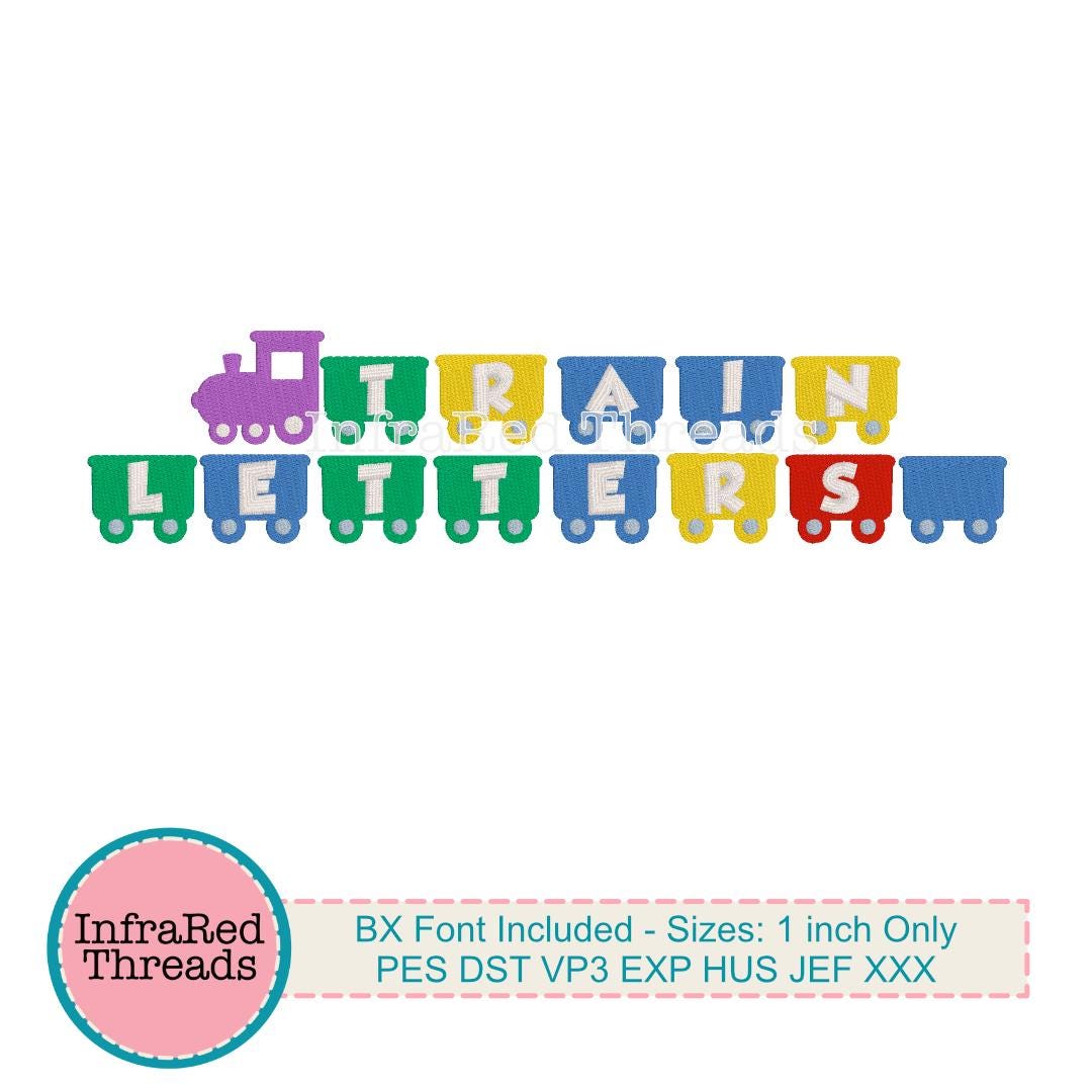 Train Letters Embroidery Font – Train Car Alphabet in 1” Size - Etsy