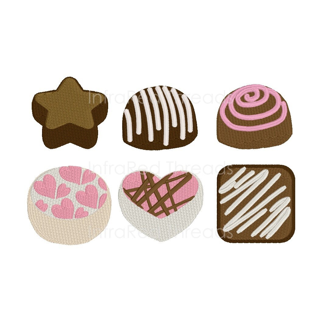 Chocolate Candies Set of 6 Digital Embroidery Design - Etsy