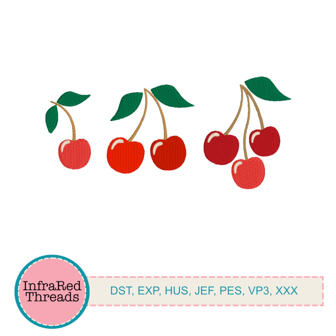 Cherries 3 Styles Digital Embroidery Design - Etsy