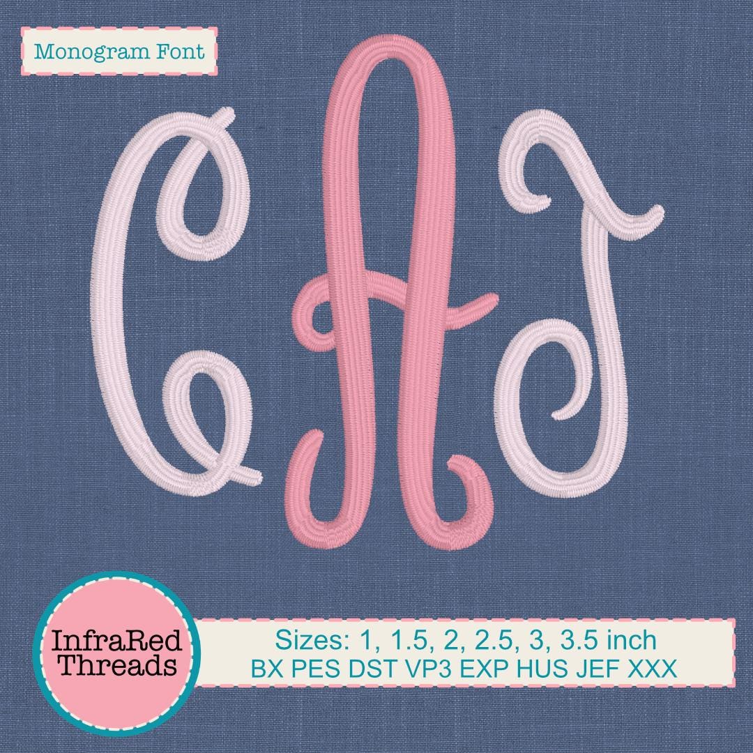 Alice Monogram Letters Embroidery Font – Elegant Curled Lettering - BX ...