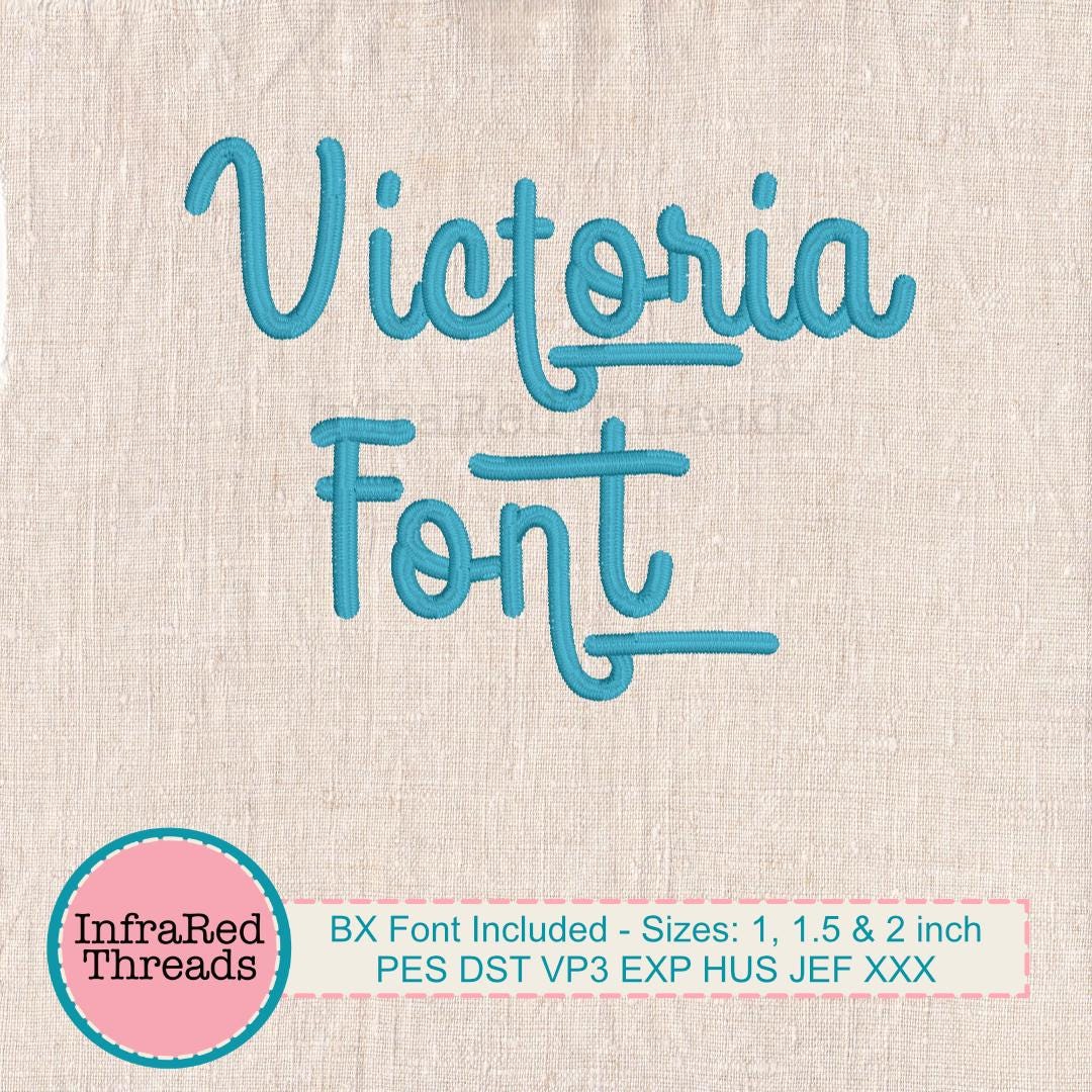 Victoria Embroidery Font – Script Font With Alternate Letters + BX ...