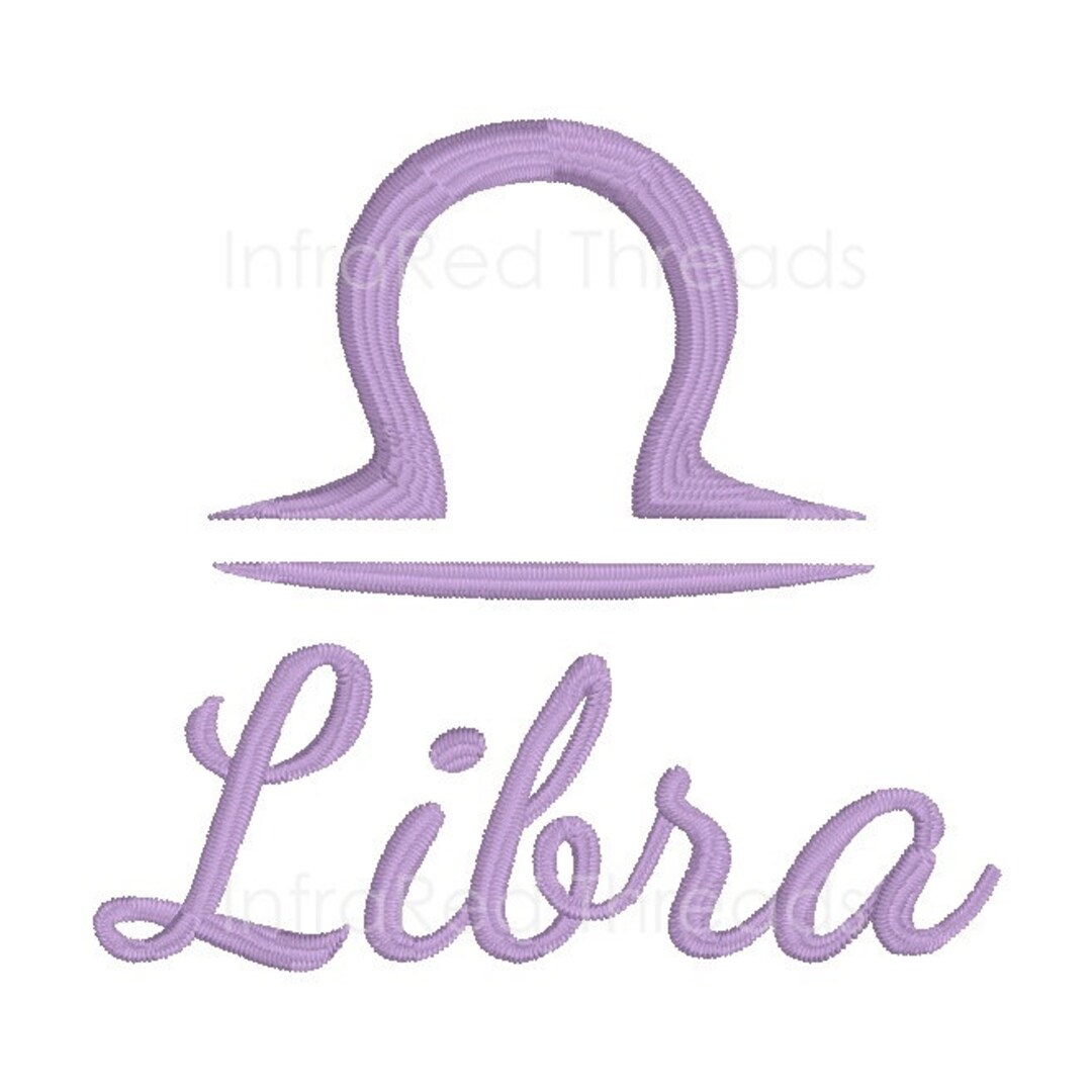 Libra Symbol Zodiac Sign Digital Embroidery Design - Etsy