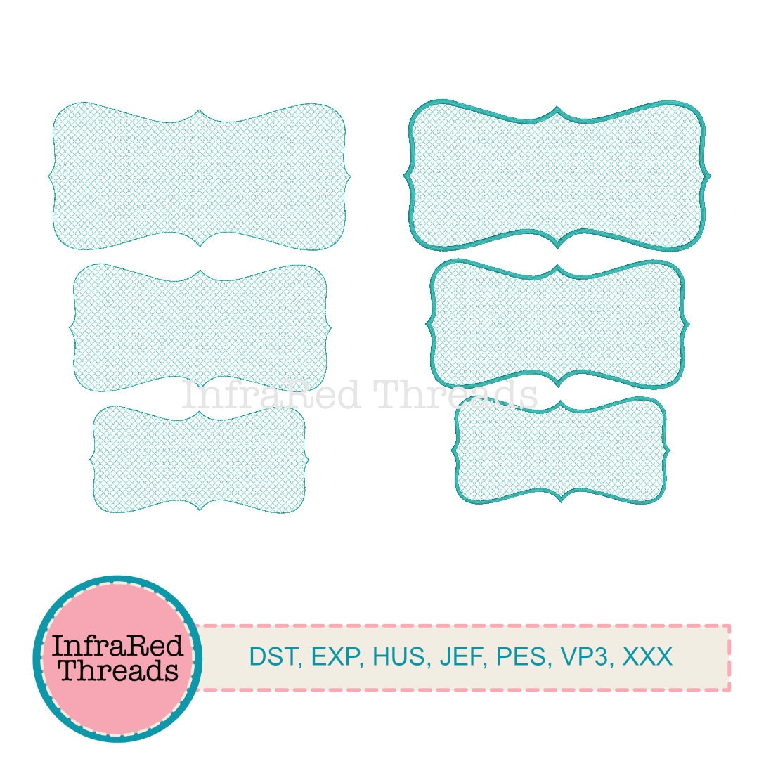 Badge Style Embossed Blank Design - 4 Sizes - Digital Embroidery Design ...