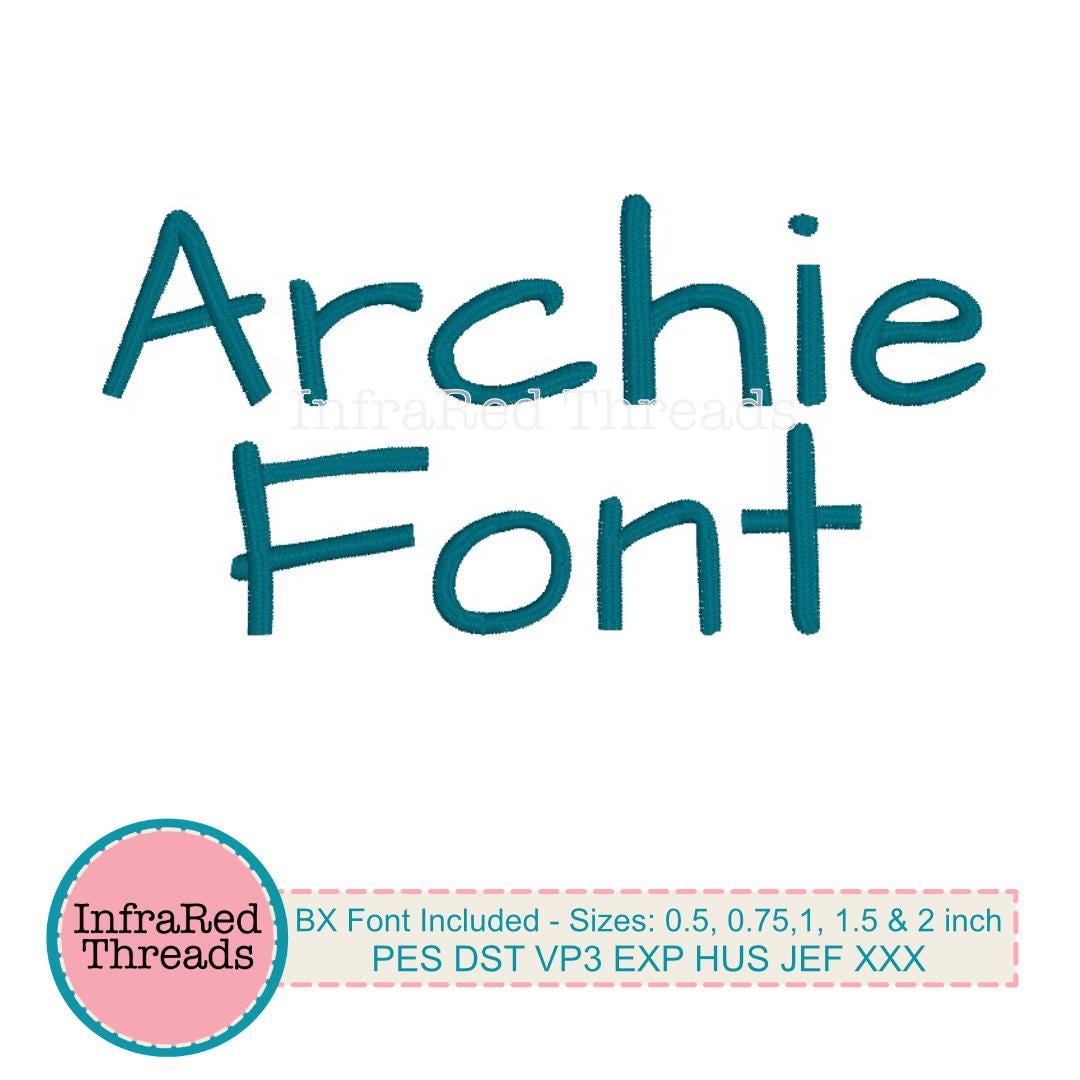 Archie Font 0.5, 0.75, 1, 1.5 and 2 Inch Sizes BX Included Digital ...