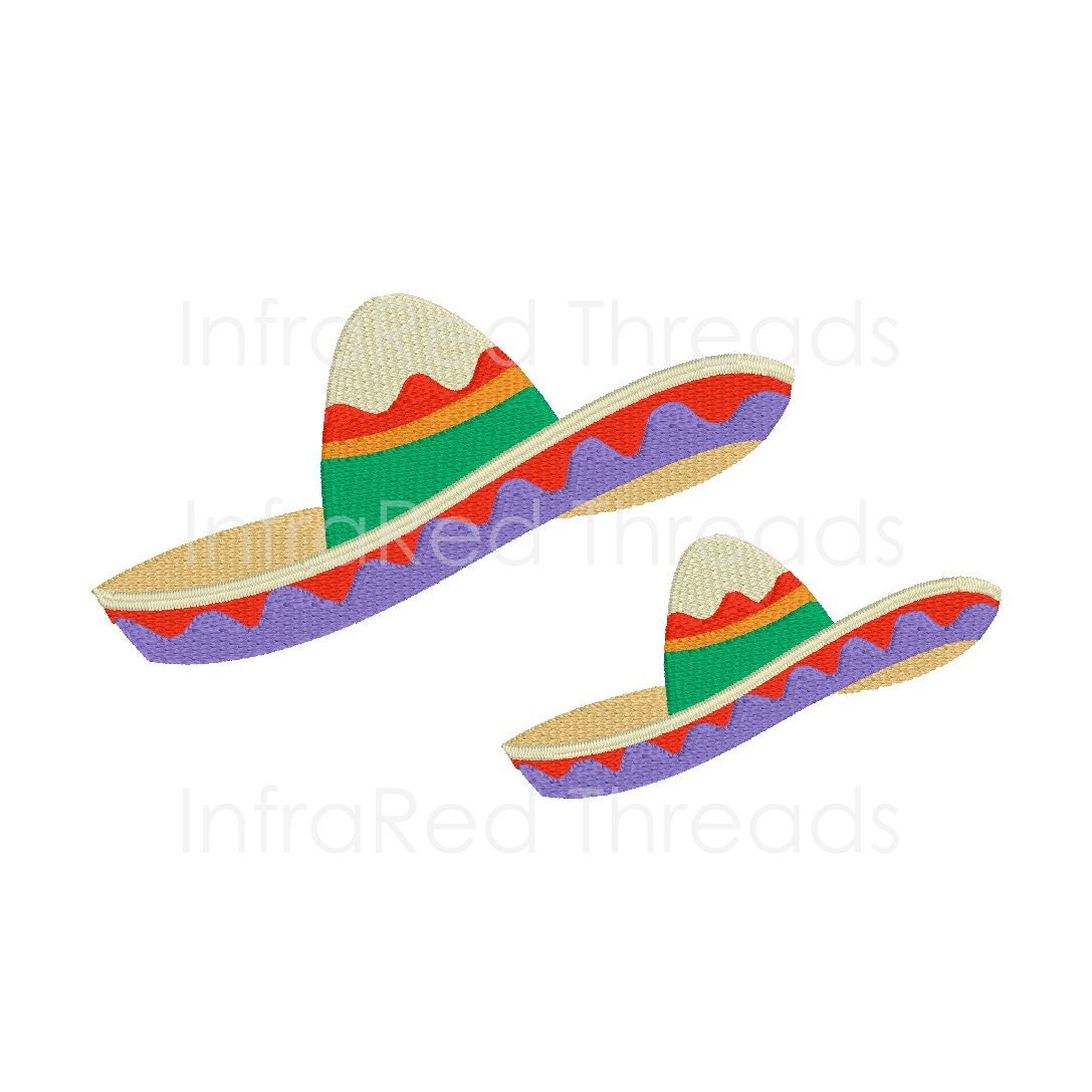 Sombrero Style B 2 Sizes Digital Embroidery Design - Etsy