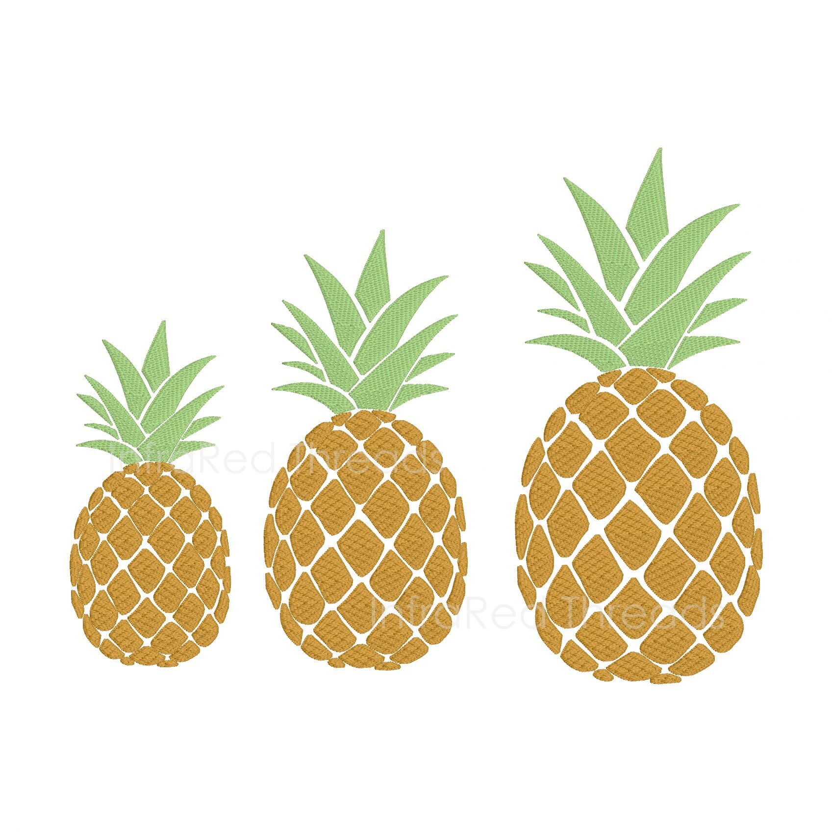 Pineapple 3 Sizes Digital Embroidery Design - Etsy