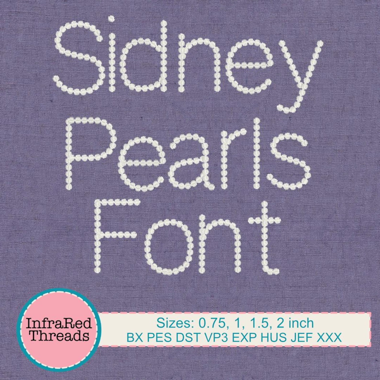 Sidney Pearls Embroidery Font Dot Style Typeface in 4 Sizes - Etsy