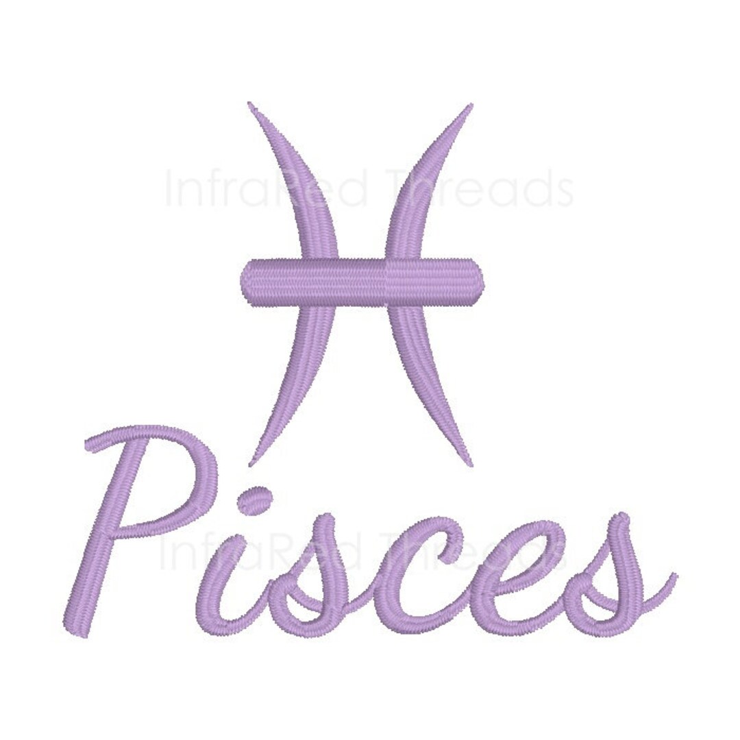 Pisces Symbol Zodiac Sign Digital Embroidery Design - Etsy