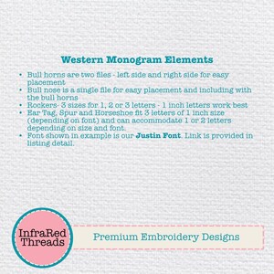 Western Monogram Frame Set Horseshoe Bull Horns Spur & Ear Tag ...