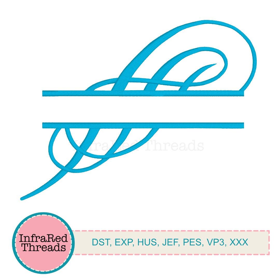 Curved Loop Name Frame Embroidery Design – Vertical Scroll Accent - Etsy