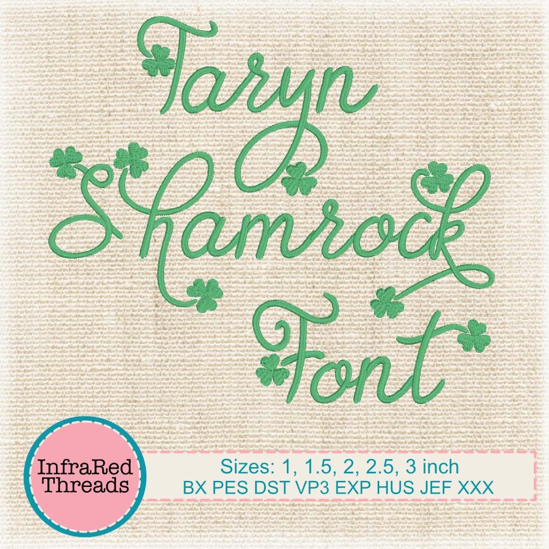 Taryn Shamrock Font - 1, 1.5, 2, 2.5, 3 Inch Sizes - BX Included ...