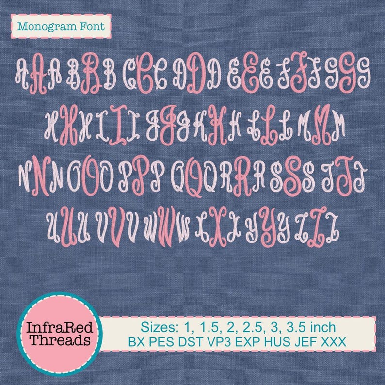 Alice Monogram Letters Embroidery Font – Elegant Curled Lettering - BX ...