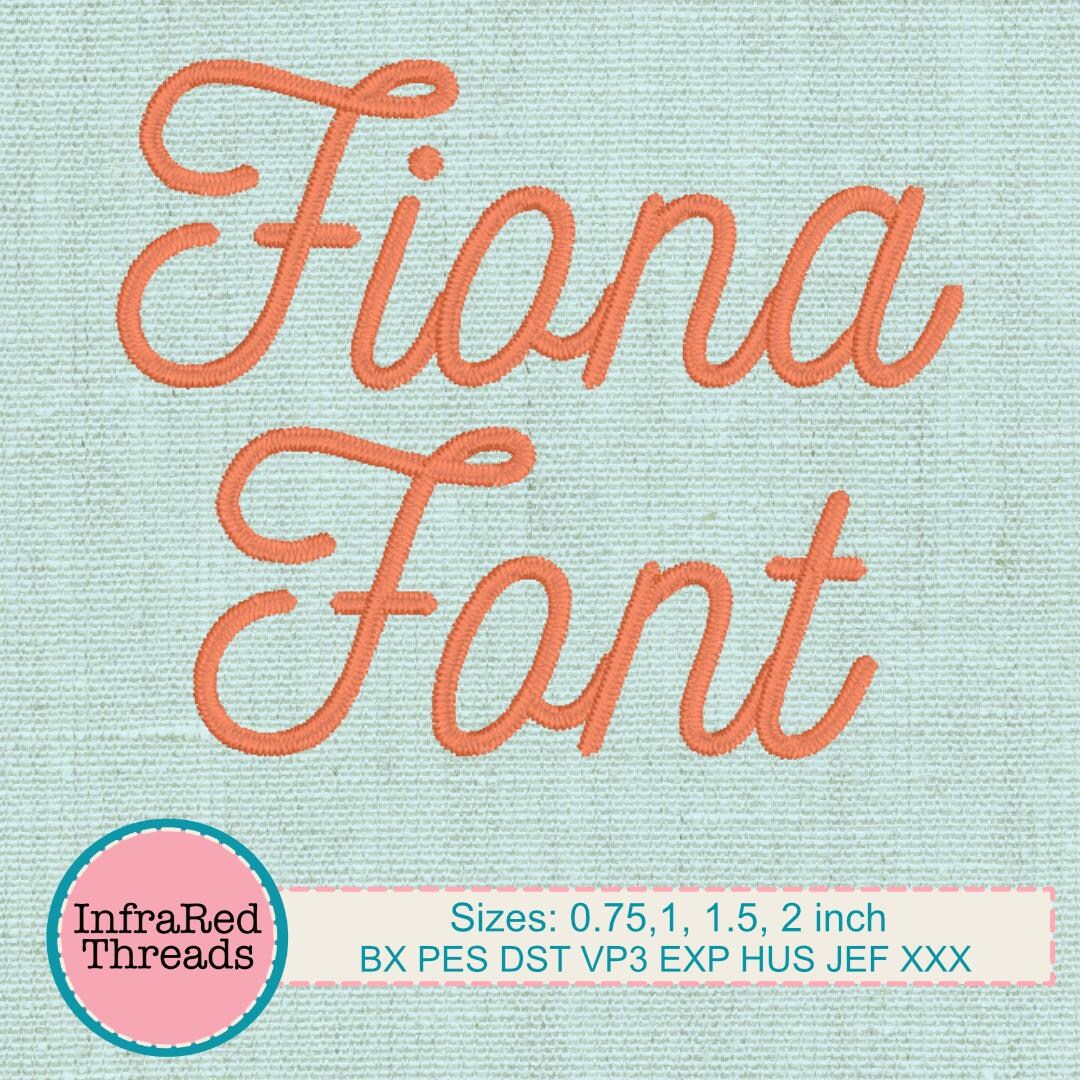 Fiona Script Embroidery Font – Elegant Satin Stitch in 3 Sizes - Etsy