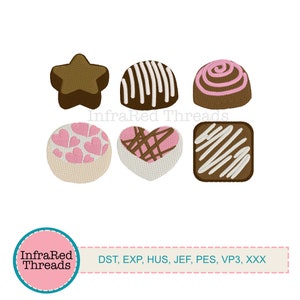 Chocolate Candies - Set of 6 - Digital Embroidery Design - Etsy