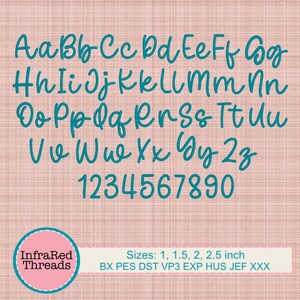 Riley Embroidery Font – Modern Script Style in 4 Sizes - Etsy