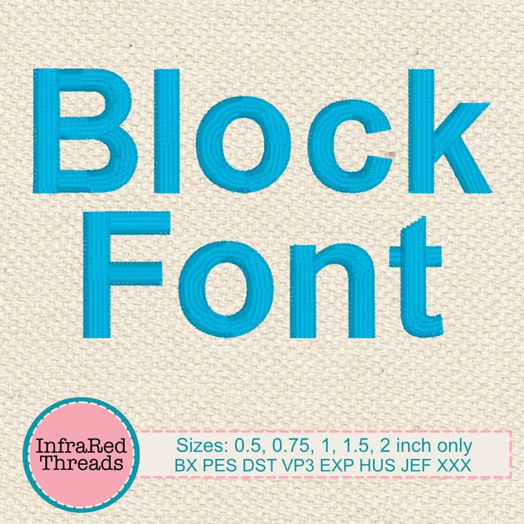 Block Embroidery Font Clean Satin Stitch Alphabet in 4 Sizes - Etsy