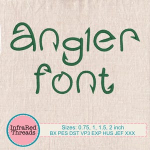 Angler Embroidery Font Fish Hook Alphabet in 4 Sizes - Etsy