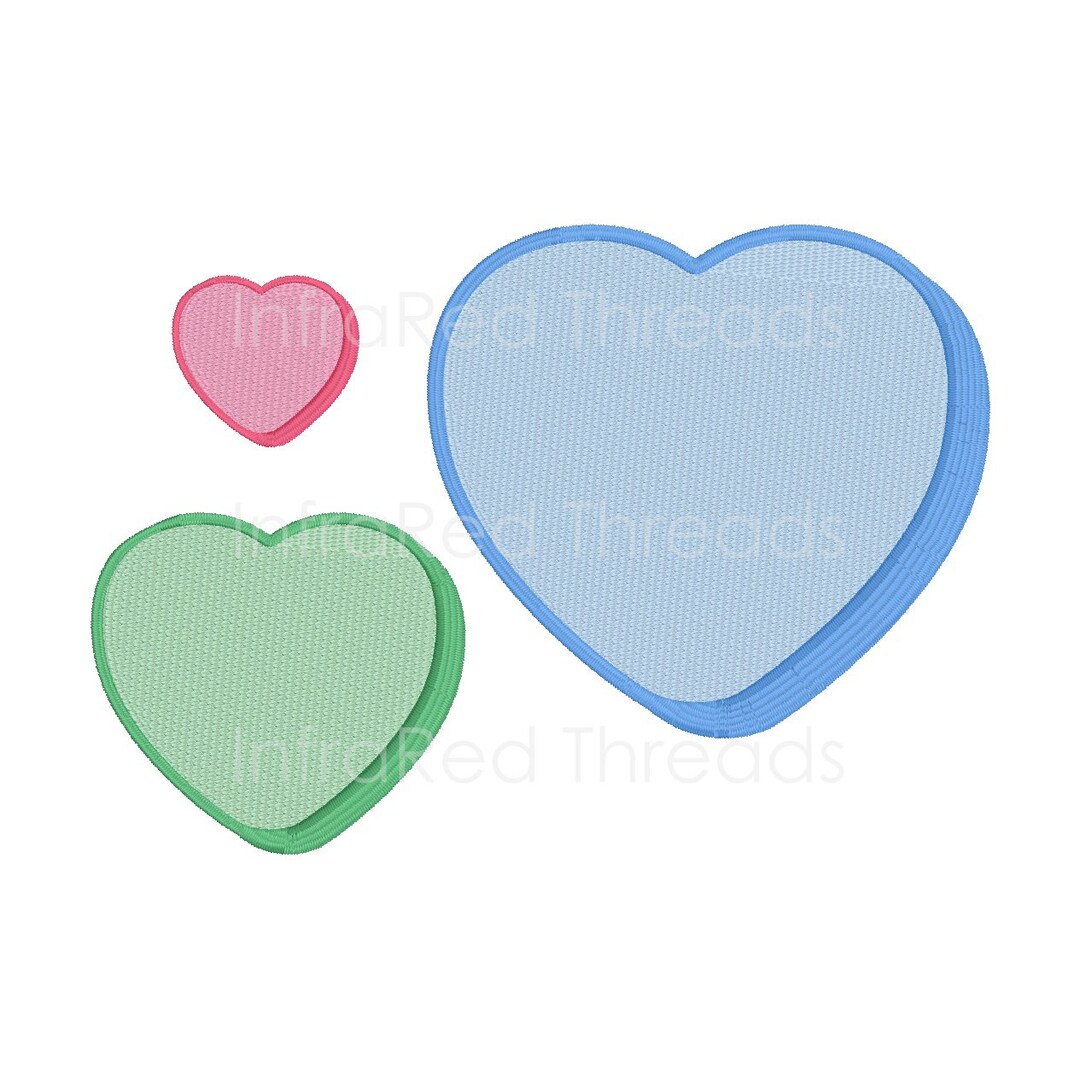 Candy Hearts 3 Sizes Valentine's Day Digital Embroidery Design - Etsy