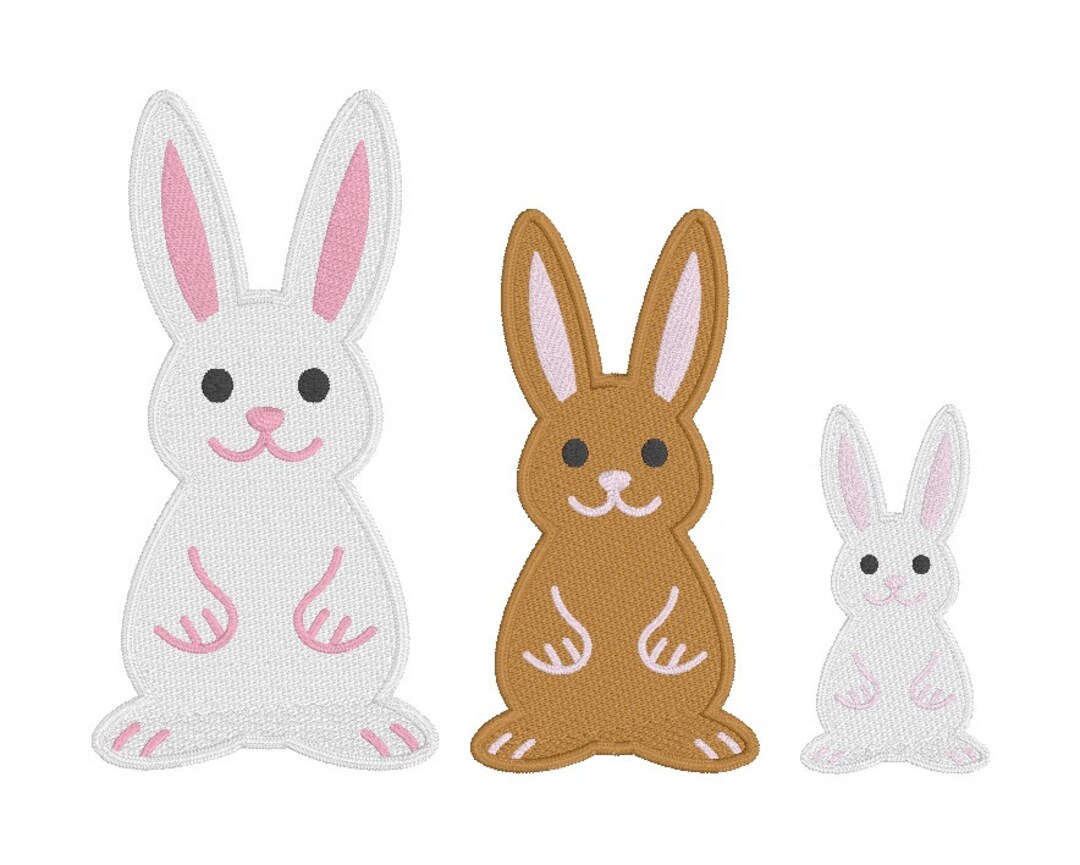 Easter Bunny 3 Sizes Digital Embroidery Design - Etsy