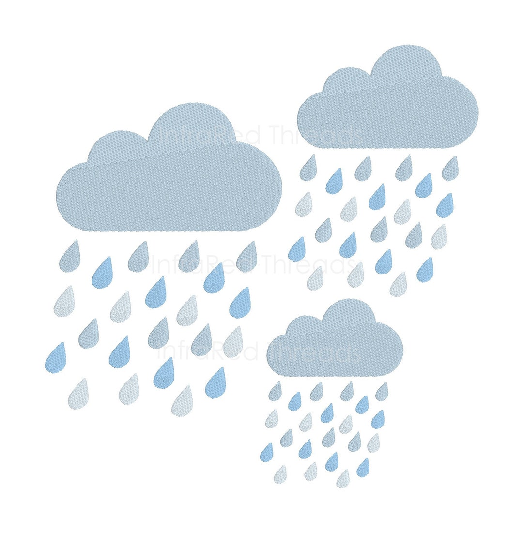 Boho Rain Cloud 3 Sizes Digital Embroidery Design - Etsy