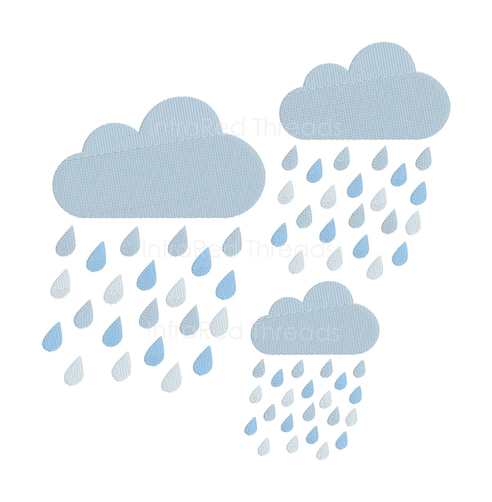 Boho Rain Cloud 3 Sizes Digital Embroidery Design - Etsy