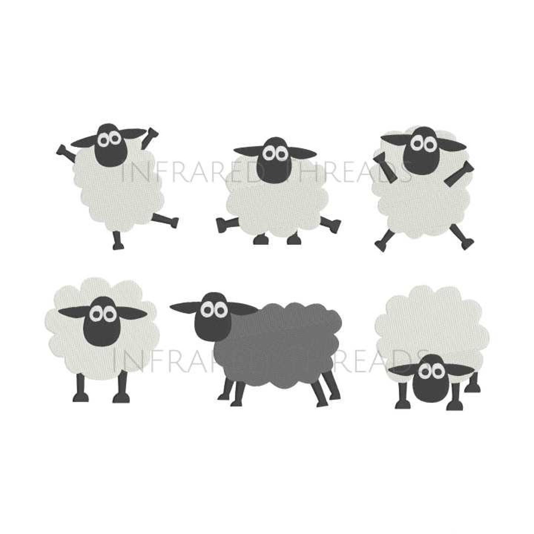 Quirky Sheep 6 Styles Digital Embroidery Design - Etsy