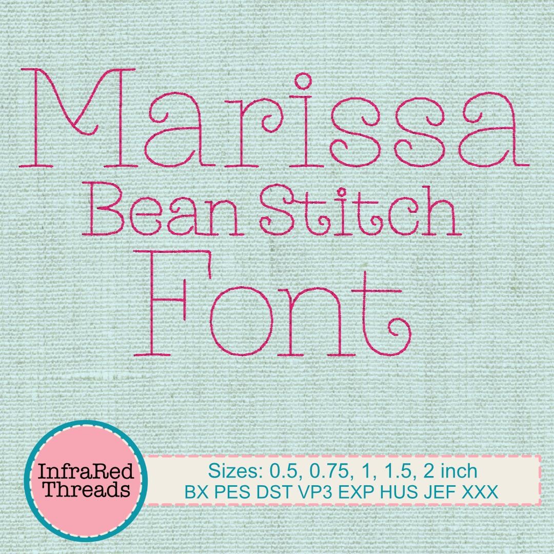 Marissa Bean Stitch Embroidery Font – Playful Serif Style in 4 Sizes - Etsy