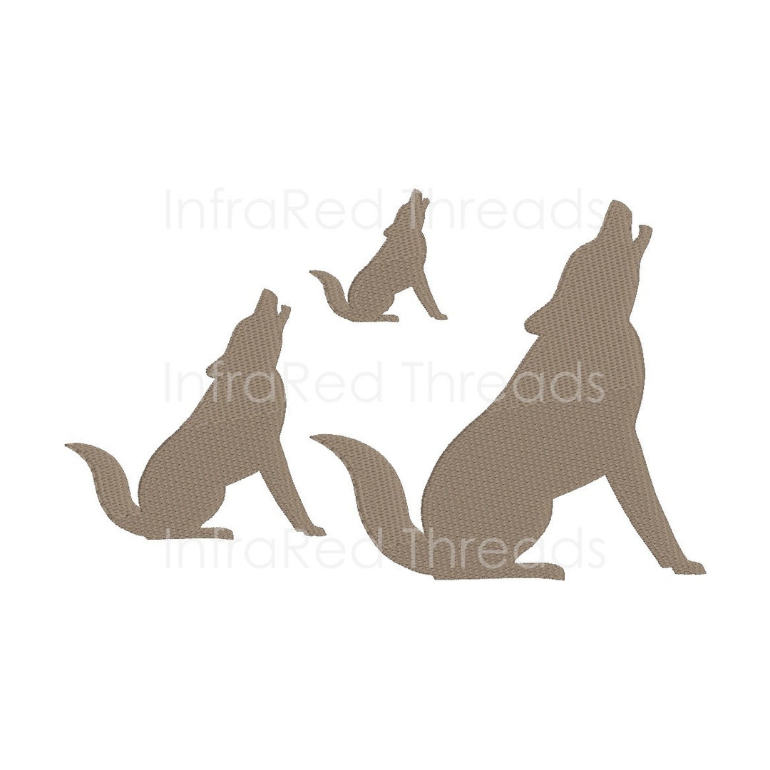 Coyote Silhouette/shadow 3 Sizes Digital Embroidery Design - Etsy