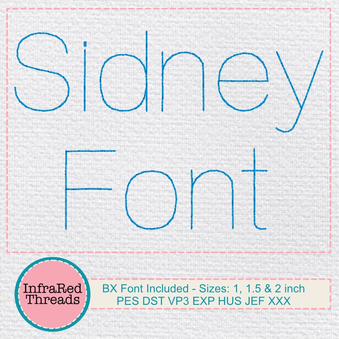 Sidney Embroidery Font (bean Stitch) - 1, 1.5 and 2 Inch - BX Included ...