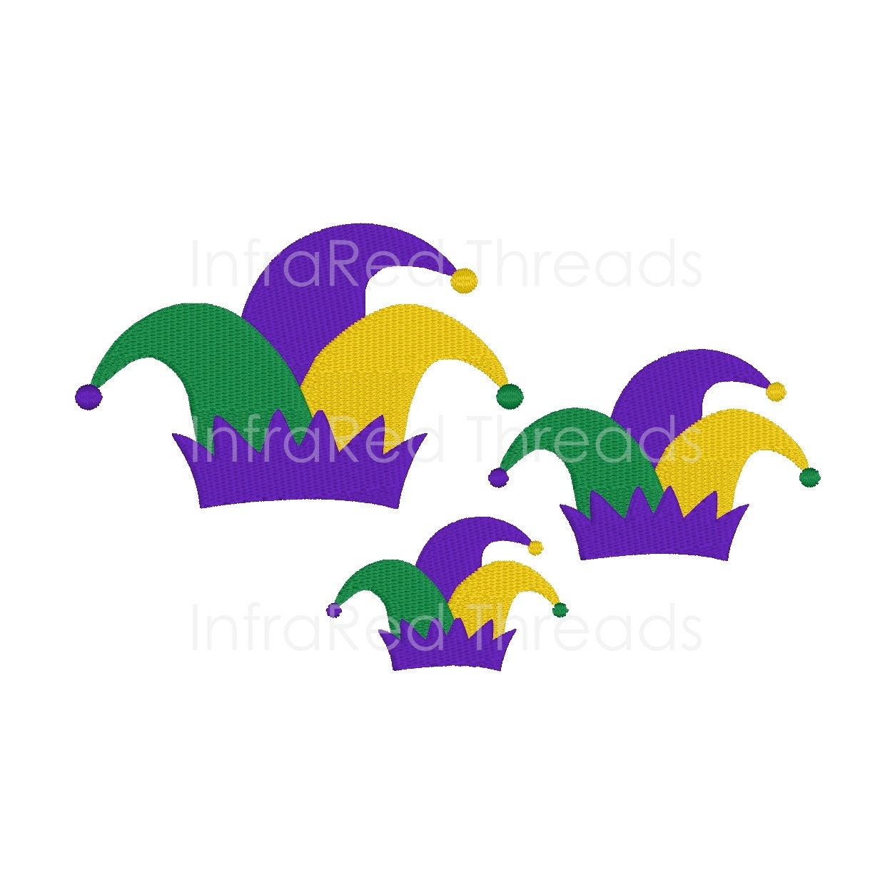 Jester Hats Mardi Gras Digital Embroidery Design - Etsy