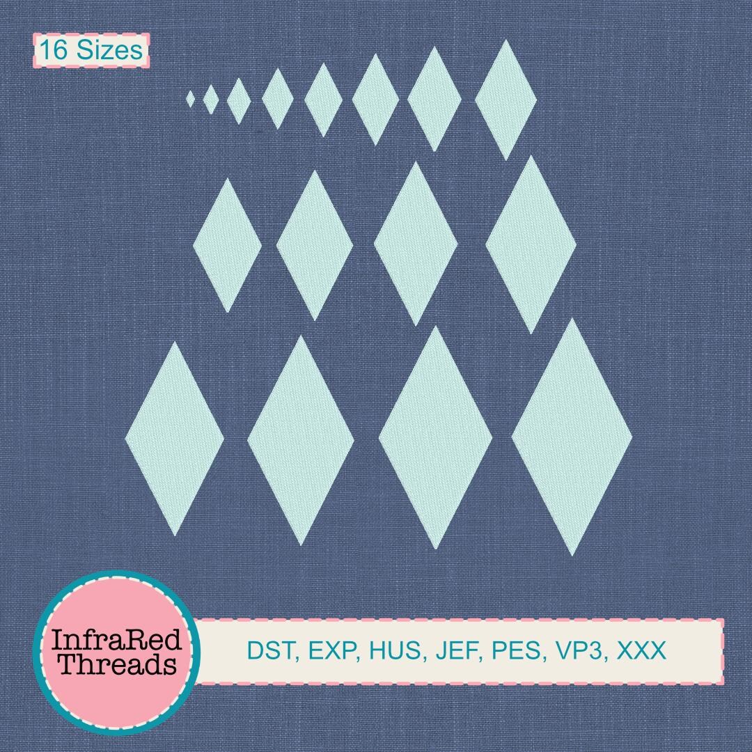 Diamond Shape Embroidery Design, Machine Embroidery, Simple Diamond ...
