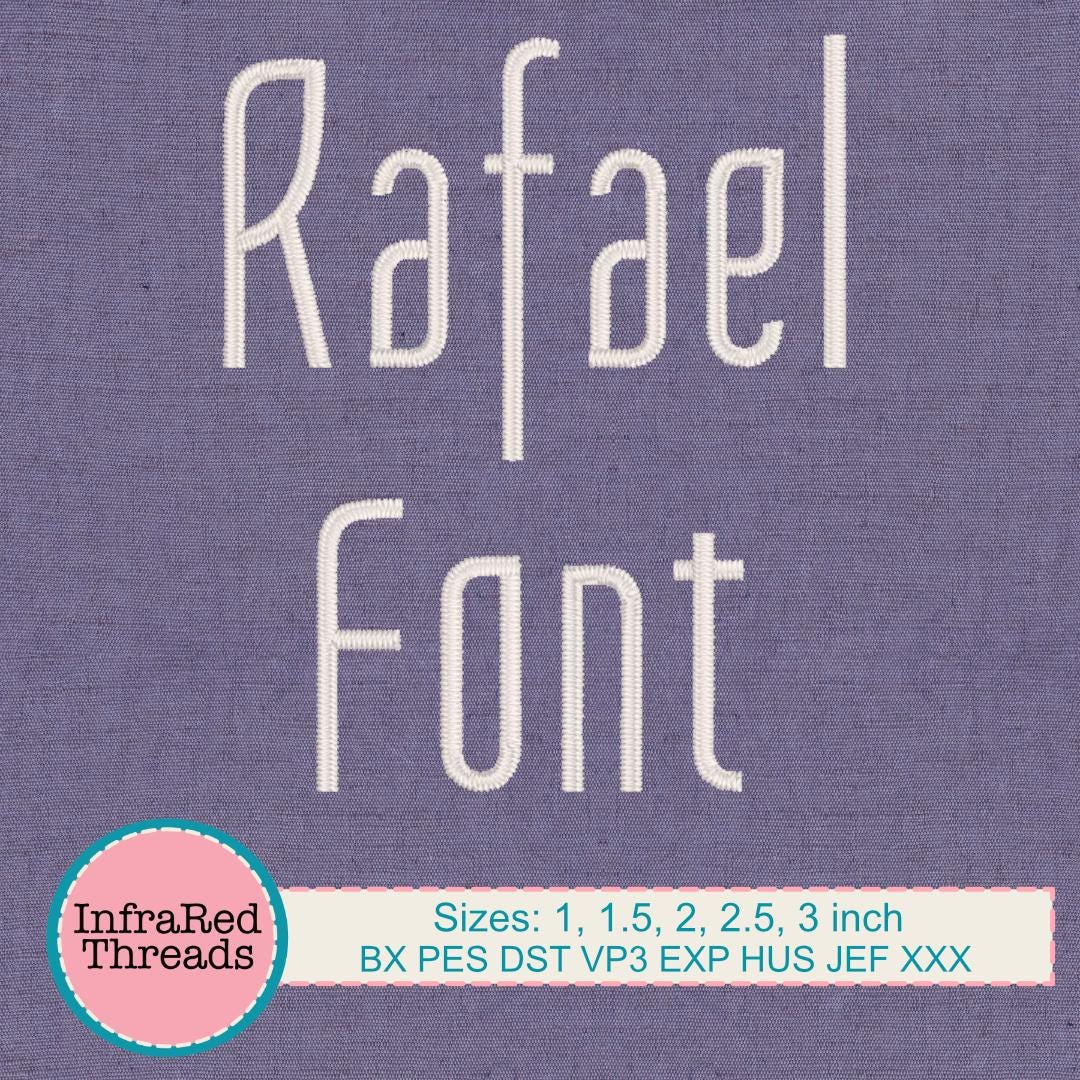 Rafael Embroidery Font – Tall Modern Satin Stitch Font in 5 Sizes - Etsy