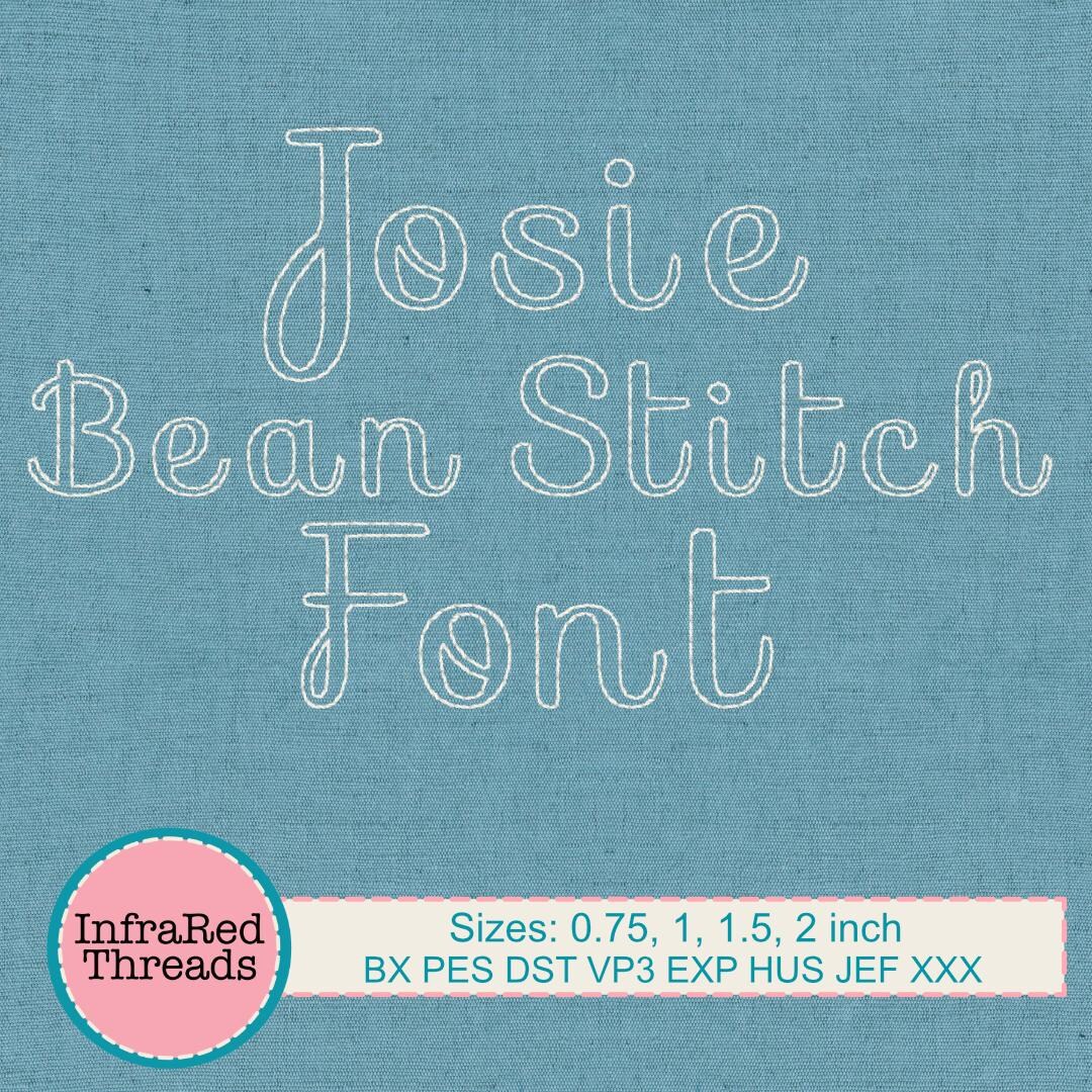 Josie Bean Stitch Embroidery Font – Handwritten Style in 4 Sizes - Etsy
